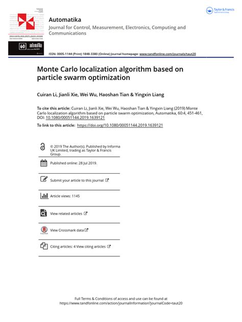 Monte Carlo Localization Algorithm Based On Particle Swarm Optimization