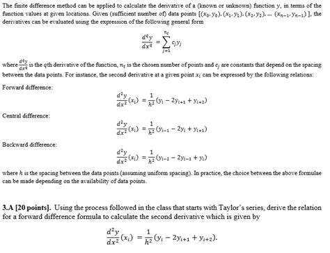 The Finite Difference Method Can Be Applied To Calculate The Derivative