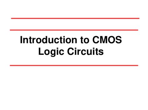 Introduction To CMOS Logic Circuits PDFCOFFEE COM