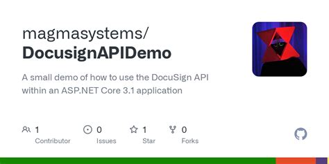 GitHub Magmasystems DocusignAPIDemo A Small Demo Of How To Use The DocuSign API Within An ASP