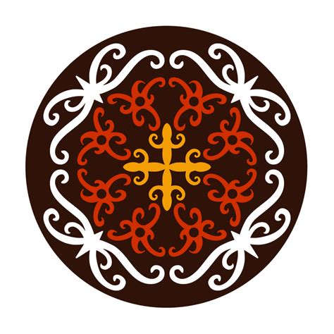 Typical Pattern Of The Dayak Tribe In A Circle 16774389 Png