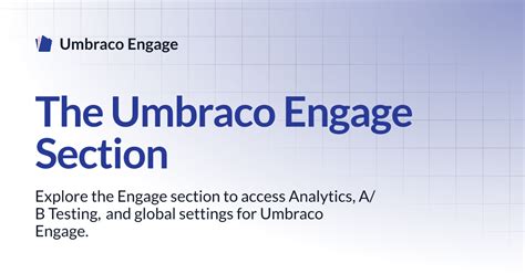 The Umbraco Engage Section Umbraco Engage