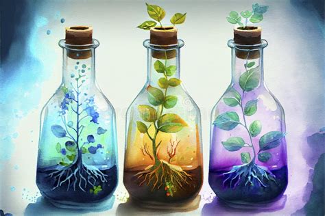 Science And Biotechnology Concept Growing Of Plant In Laboratory Generative Ai Illustration