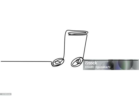 전체 노트 벡터 그림 단일 하나의 연속 선 아트 드로잉 스타일 미니멀리즘 기호와 음악의 상징 0명에 대한 스톡 벡터 아트 및 기타 이미지 Istock