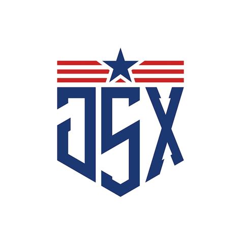 Premium Vector Patriotic Jsx Logo With Star And American Flag Straps Letter Jsx Logo With Usa Flag