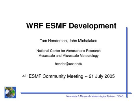 Ppt Wrf Esmf Development Powerpoint Presentation Free Download Id