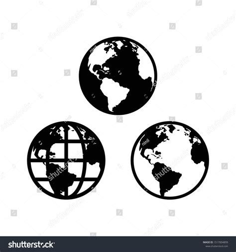 Vector World Map Icons Globe Icons Stock Vector Royalty Free Shutterstock