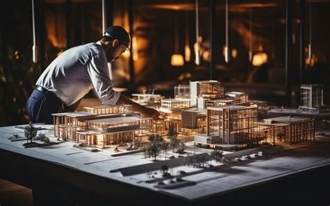 Premium Ai Image Architectengineer Working On Design Generative Ai