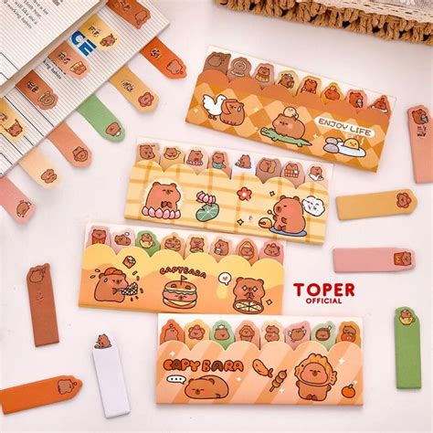 Jual Toper Sticky Notes Set Capybara 8 In 1 Stick Note Memo Penanda Catatan Kertas Tempel Isi