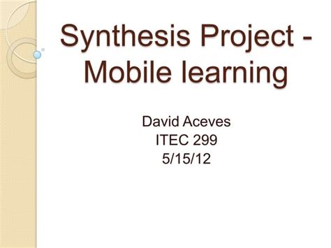 Synthesis Project Ppt Ppt