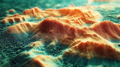 Detailed Topographical Model Created With Lidar Sensor Scanning Technique Stock Illustration