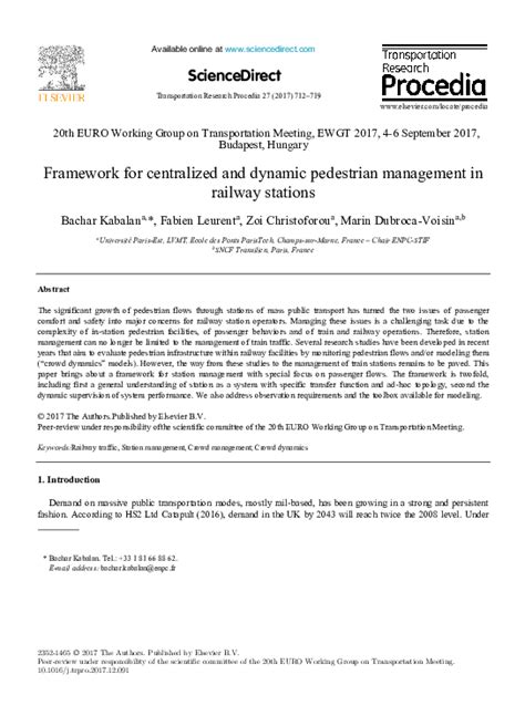 Pdf Framework For Centralized And Dynamic Pedestrian Management In