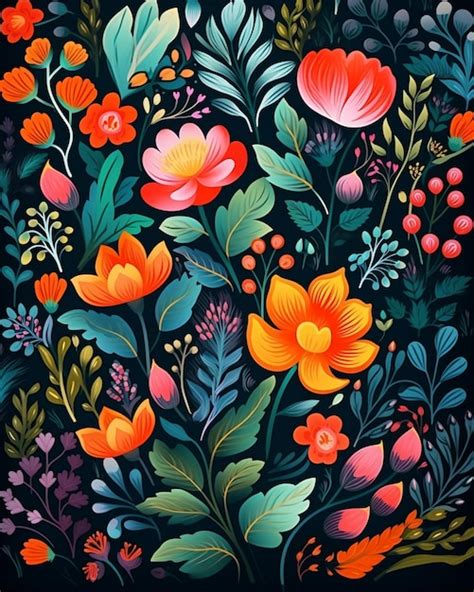 Premium Vector Colorful Floral Vector Style Background