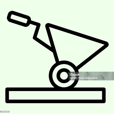 건물 카트 라인 아이콘입니다 정원이나 공사 빈 트롤리 윤곽선 스타일 픽토그램은 흰색 배경에 있습니다 집 수리 및 리노베이션은 모바일 컨셉 웹 디자인을 나타냅니다 벡터 그래픽