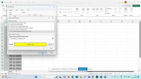 Msexcel Date Functions And Conditional Formatting Excelfunctions