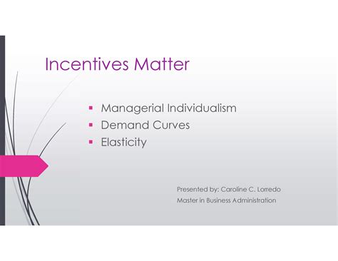 Me Incentives Matter Managerial Economics Incentives Matter