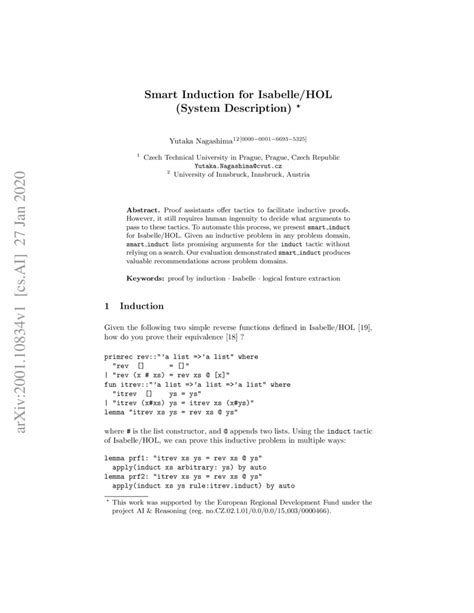 Smart Induction For Isabelle Hol System Description Deepai