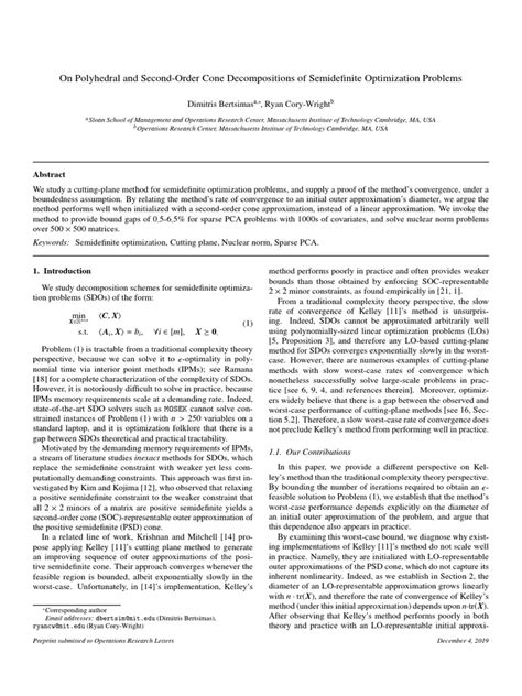 Bertsimas Cory Wright On Polyhedral And Second Order Cone Decompositions Of Semidefinite