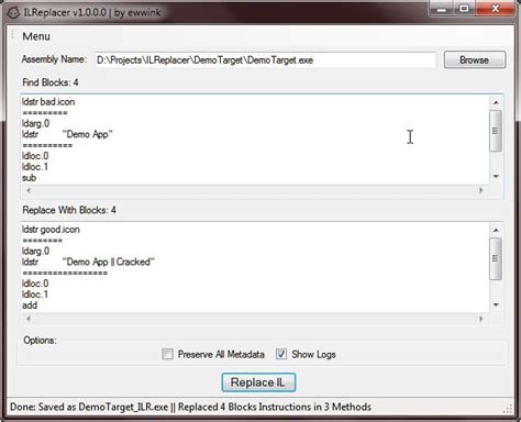 GitHub Ewwink ILReplacer ILReplacer A Tool To Find And Replace Net Application IL Code