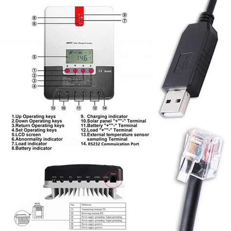 Usb To Rj12 Rj11 6p6c Rs485 Serial Converter Adapter Cable For Communication Configuration Cable
