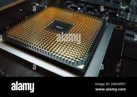 Focus On A Cpu Processor Socket Printed Circuit Board Computer