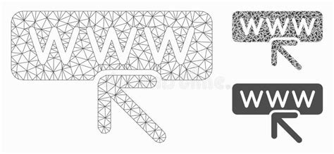 Website Address Vector Mesh Carcass Model And Triangle Mosaic Icon