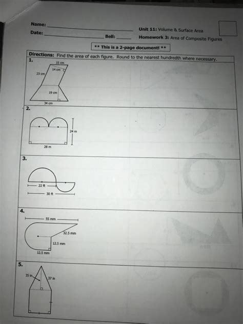 Solved Name Date Unit 11 Volume And Surface Area Homework
