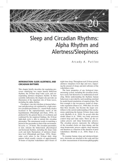 Pdf Sleep And Circadian Rhythms Alpha Rhythm And Alertness Sleepiness