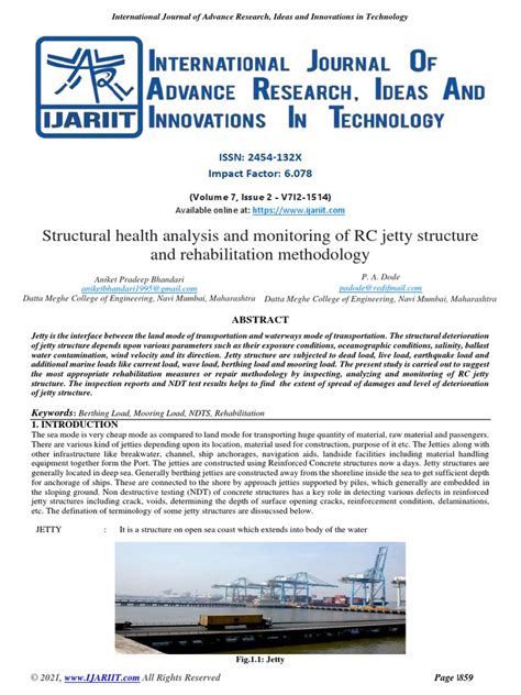 Structural Health Analysis And Monitoring Of Rc Jetty Structure Pdf Concrete Corrosion