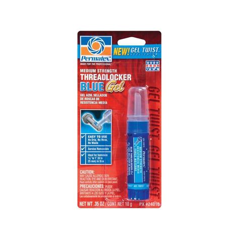 Permatex Threadlocker Gel Medium Strength Blue 10 G Tube