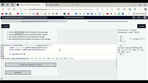review javascript fundamentals by building a gradebook and reporting