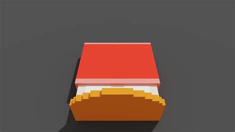 3d Model Double Bed Voxel Model Vr Ar Low Poly Cgtrader