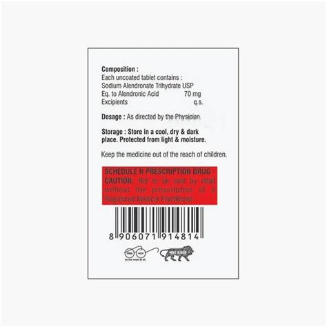 Alendronate Sodium Tablet 70 Mg At Rs 165 Stripe In Nagpur Id