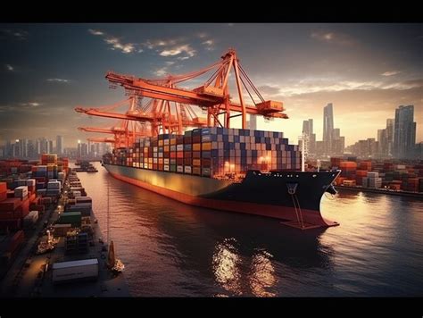 Premium Photo Integrated Logistics Container Cargo Distribution Smart Warehousing And