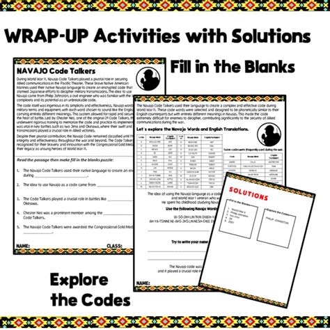 Native American History Navajo Code Talkers Activity Worksheets