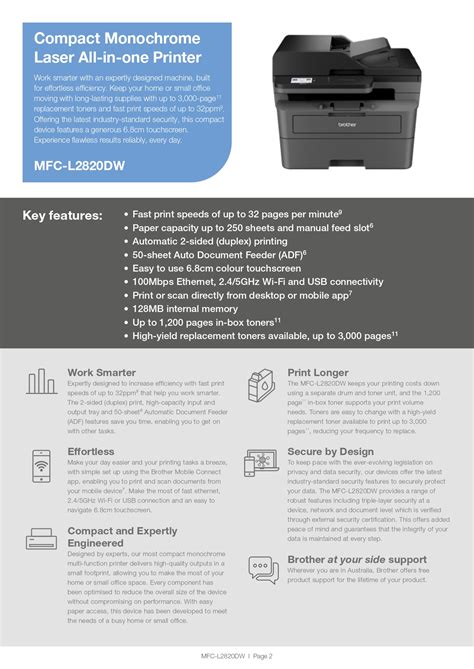 Mfc L Dw Compact Mono Laser Multi Function Centre Print Scan Copy Fax With Print Speeds Of Up