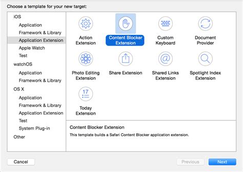 Figure 5 1 Adding A New Content Blocker Extension To Our Existing App