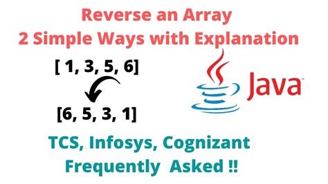 Java Program To Reverse An Array Tcs Infosys Cognizant Frequently Asked Question 😲 Youtube