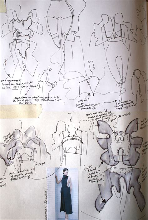 Fashion Sketchbook Fashion Design Development Process With Dress Sketches And Annotat