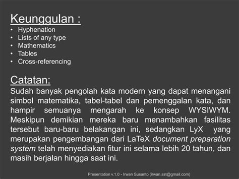 Pengenalan LyX LyX Introduction PPT