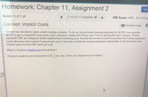 Solved Homework Chapter 11 Assignment 2 Score 0 Of 1 Pt