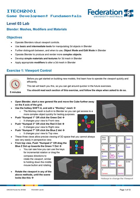 Itech 2001 Lvl03 Lab Asgfgsagasd Game Development Fundamentals Level 03 Lab Blender Meshes