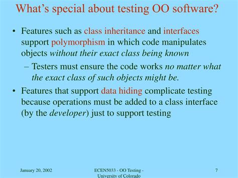 Ppt Testing Object Oriented Software Part One Object Oriented