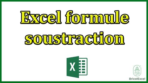 Excel Formule Soustraction Youtube
