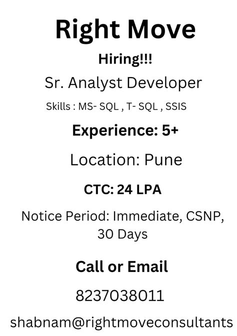 Shabnam P On Linkedin Mssql Sqldeveloper Ssis Tsql Hiring Hiringnow Rightmove
