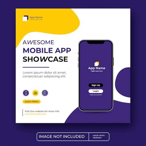 Premium Vector Mobile App Promotion Social Media Post Template Design