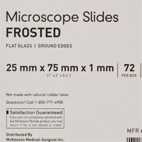 Mckesson Glass Microscope Slides 1 X 3 Inch X 1 Mm Frosted End 72 Pcs 72 Ct Kroger
