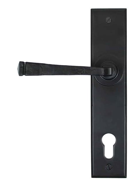 Black Avon Lever Espag Lock Set Handles At Heart