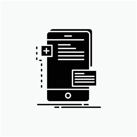 Frontend Interface Mobile Phone Developer Glyph Icon Vector