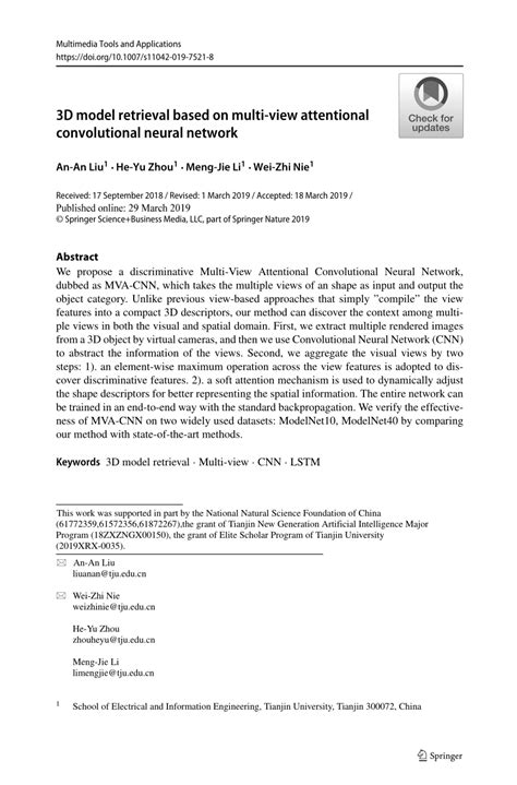 Pdf 3d Model Retrieval Based On Multi View Attentional Convolutional